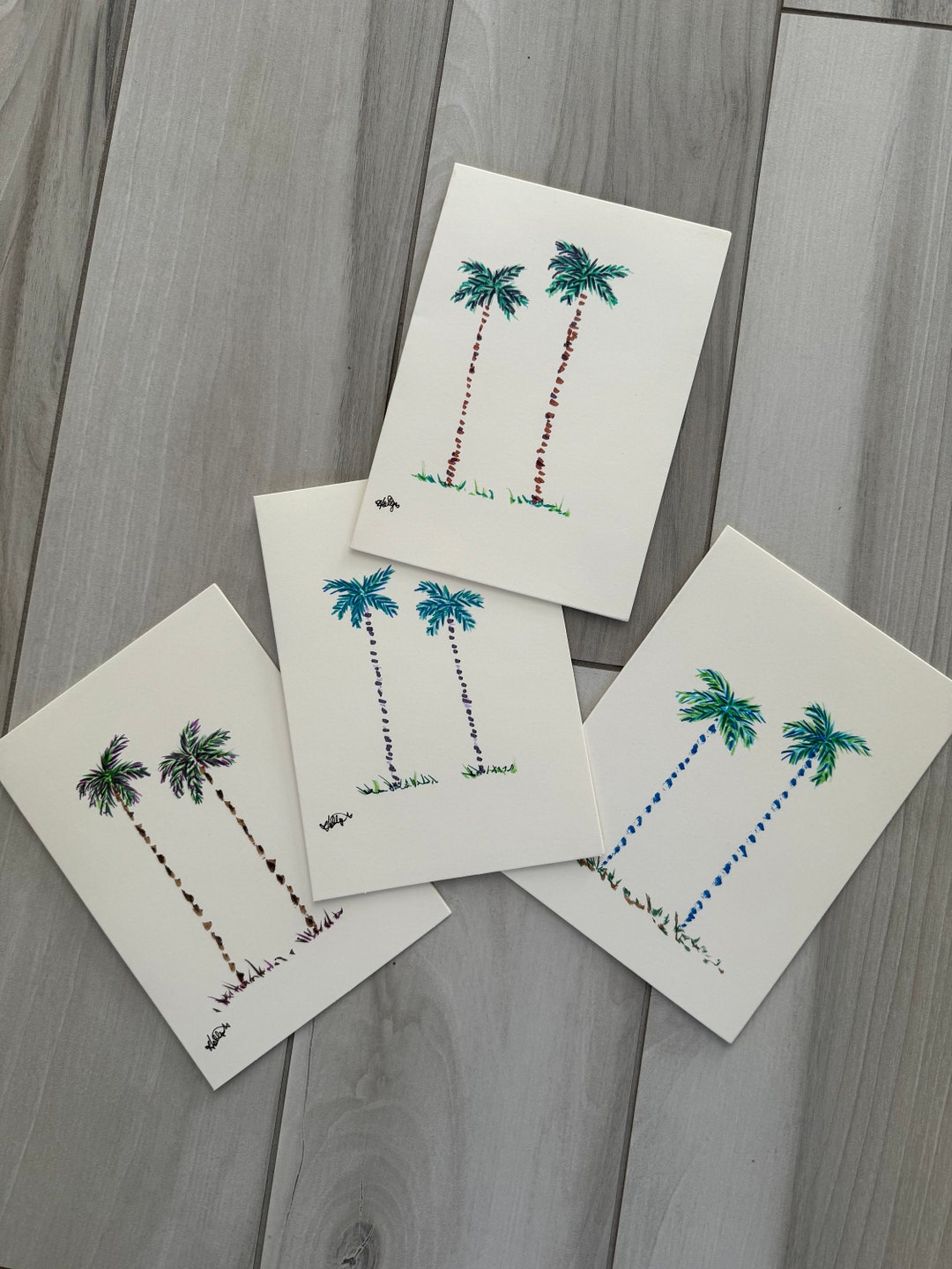 Palm Tree Note Cards - Etsy