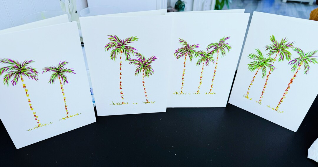 Palm Tree Note Cards - Etsy