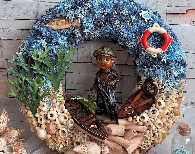 Gone Fishing Wreath, Lake House Decor, Fishing Gifts for Men, Rustic ...