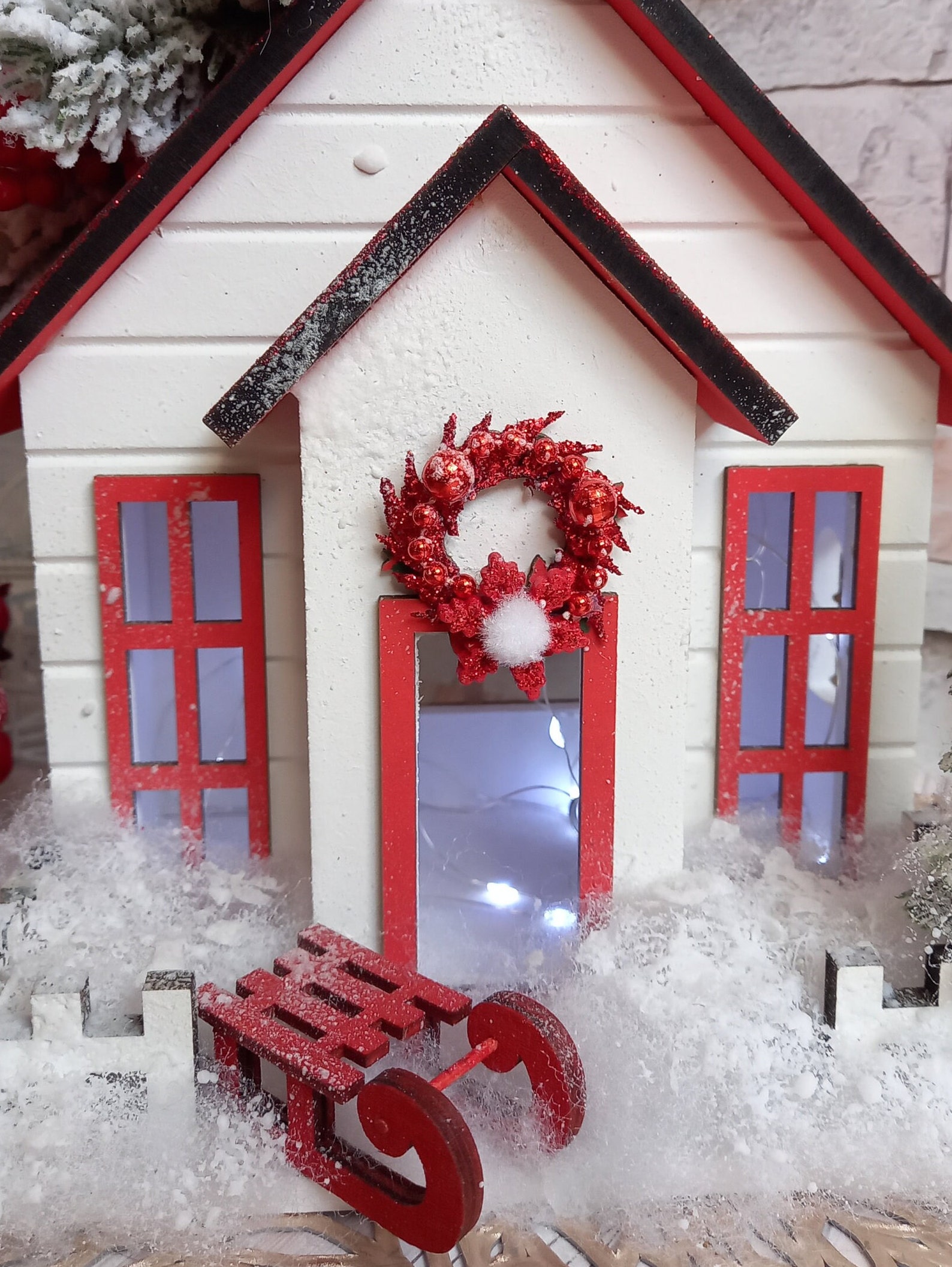 Christmas Wooden House With Lights Christmas Mini House - Etsy