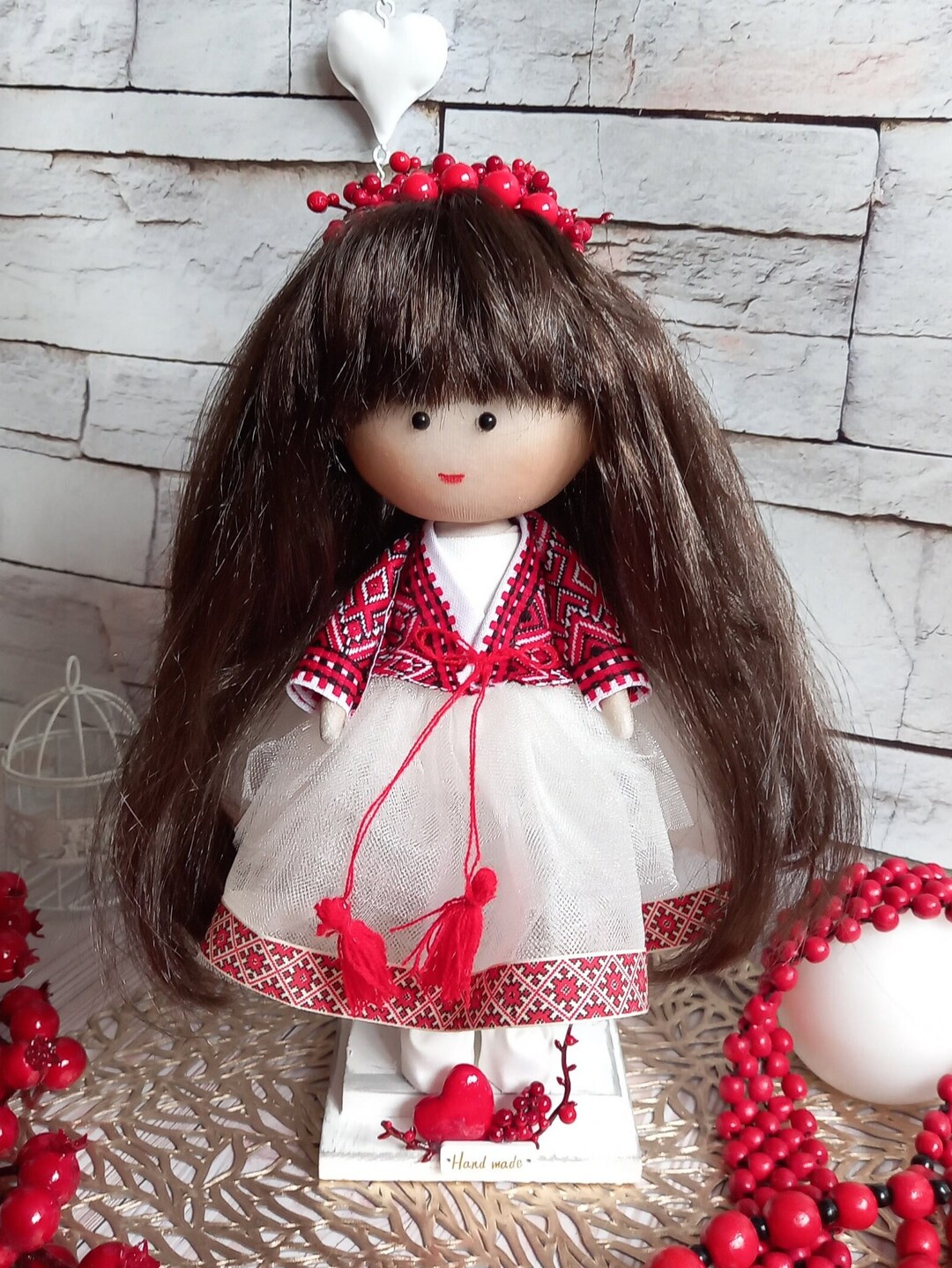Ukrainian Folk Ethnic Art Handmade Doll With Ukraine Embroidery, Girl ...