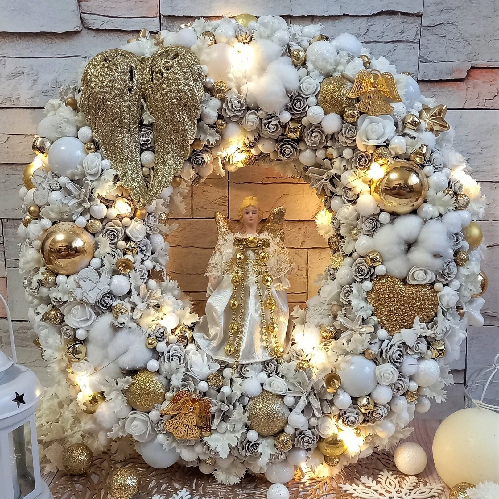 Christmas Lighted Door Wreaths - Etsy