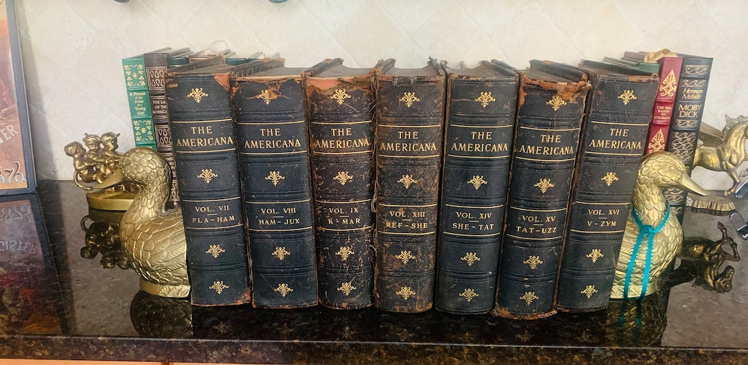 The Americana Book Set/ 7 Volumes/leather/fredrick Converse Beach - Etsy