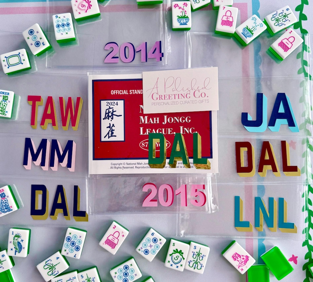 Mahjong Card Sleeve, Personalized Mahjong Gift NMJL Card Sleeve Mahjong ...