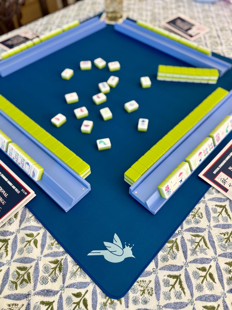 Simple Affordable Mahjong Playing Mat Navy Blue Mahjong Neoprene Mat ...