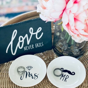 Mr and Mrs Ring Dish for Wedding Gift Engagement Gift Bridal Shower ...