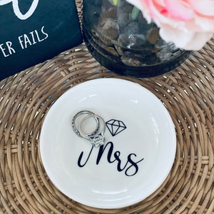 Mr and Mrs Ring Dish for Wedding Gift Engagement Gift Bridal Shower ...