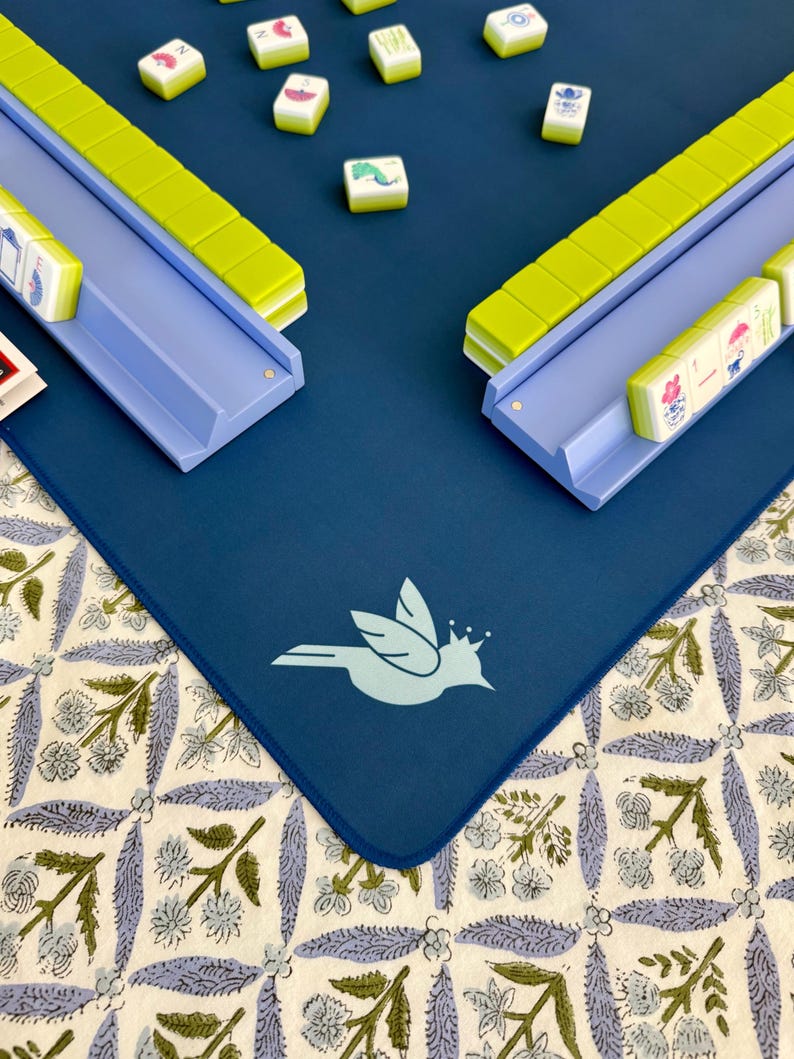 Simple Affordable Mahjong Playing Mat Navy Blue Mahjong Neoprene Mat ...