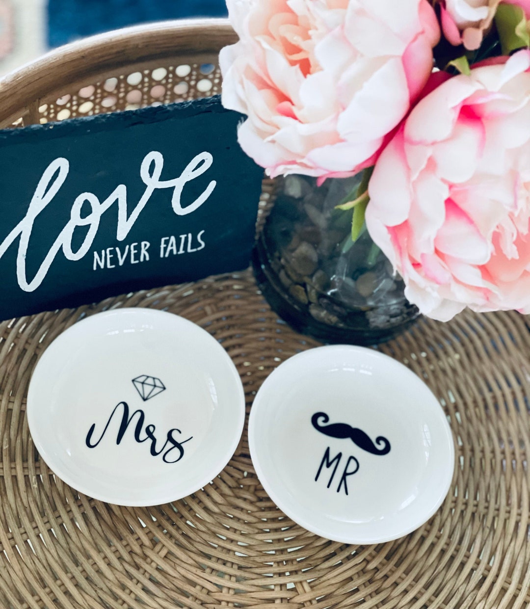 Mr and Mrs Ring Dish for Wedding Gift Engagement Gift Bridal Shower ...