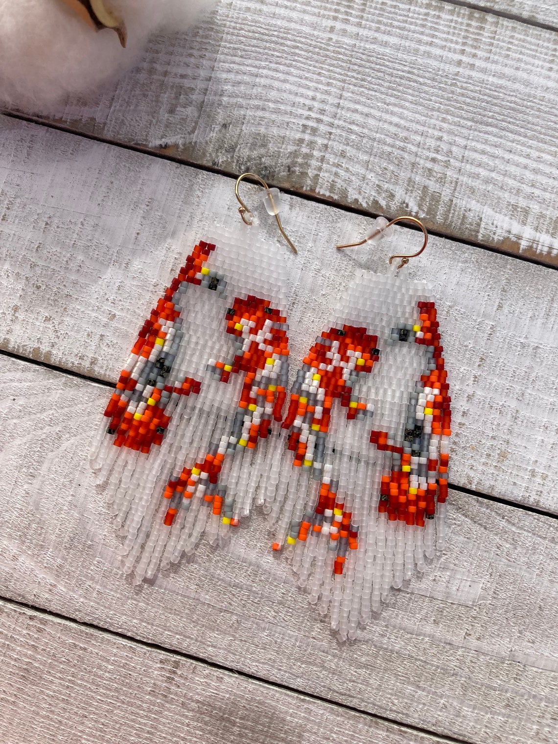 The WILLOW POND - Koi Fish - Beaded Fringe Earrings - Etsy