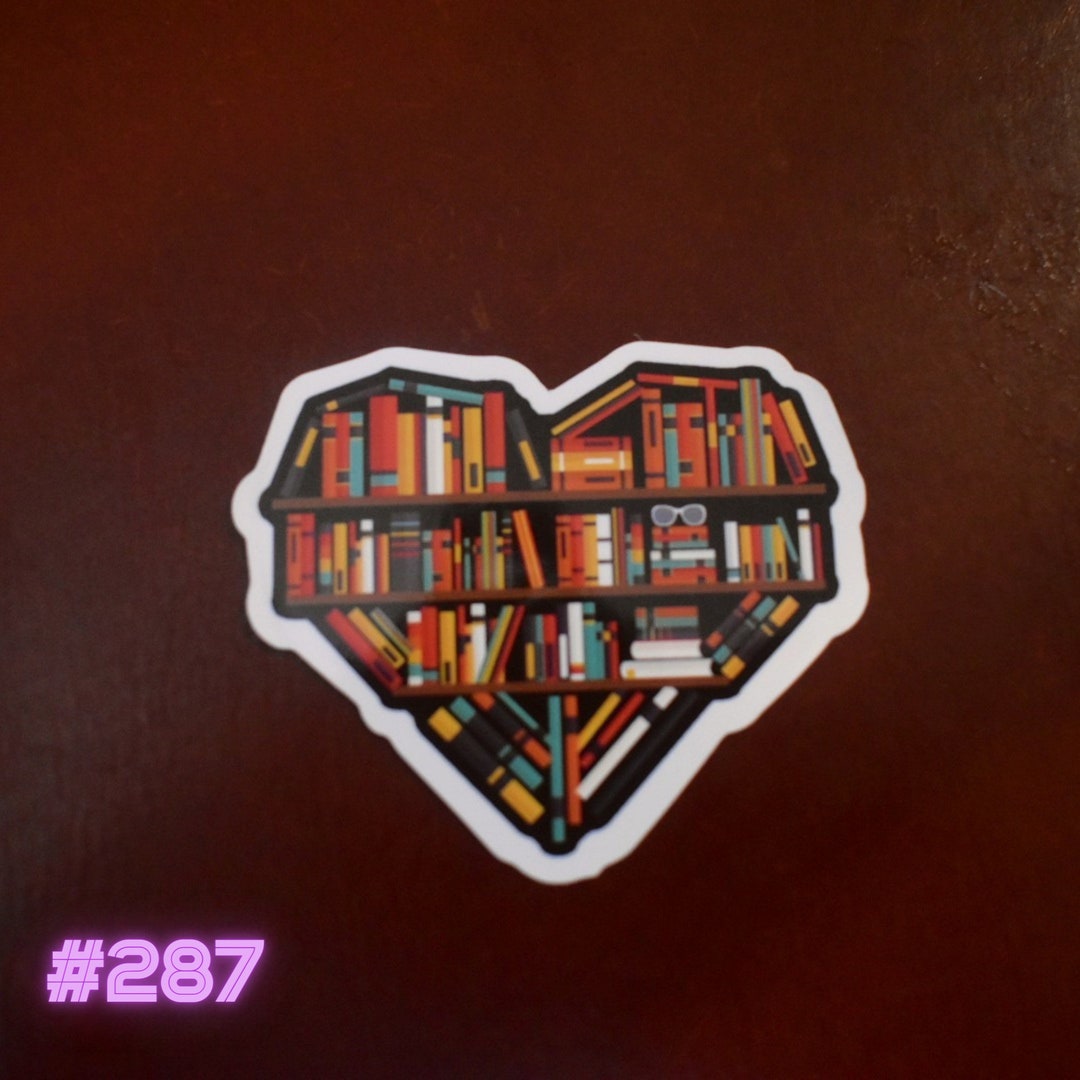 Heart Bookshelf Sticker Gift for Book Lovers and Book Worms - Etsy