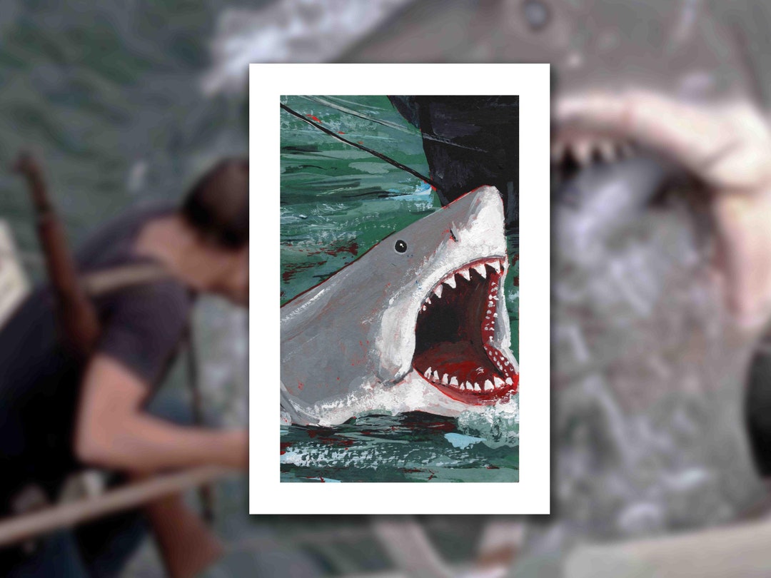 Jaws Bruce the Shark Movie 1975 Print of Original Painting - Etsy