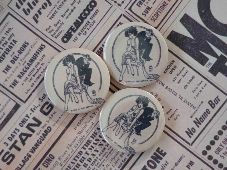 Vintage Flapper Fanny Inspired 1920s Pinback Button - Etsy