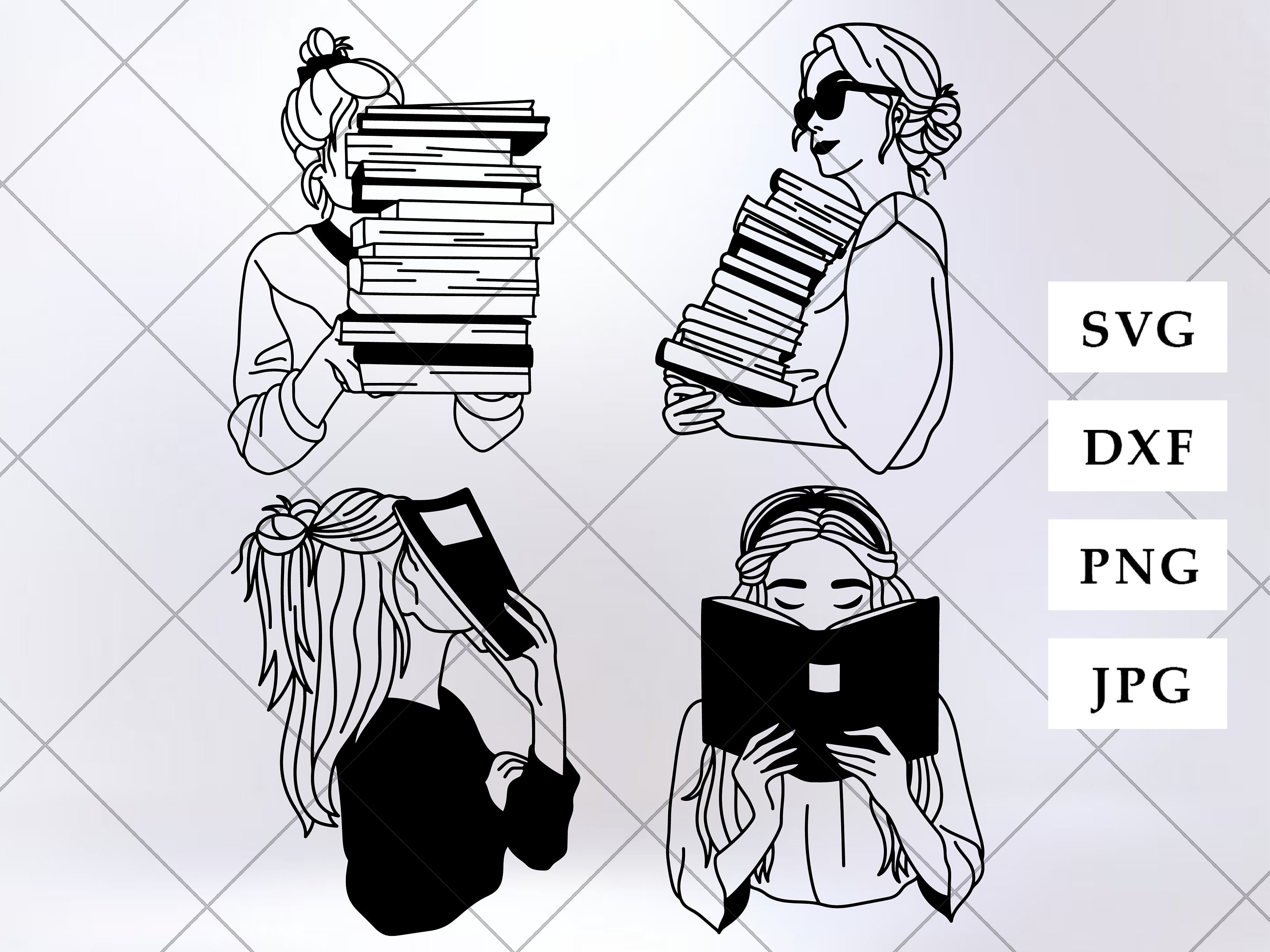 Person Reading Book Bundle Svg Book Svg Book Bundle | Etsy