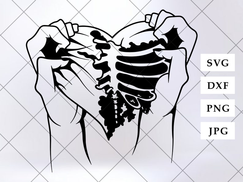 Skeleton Heart | Human Skeleton - Heart Ribcage - Heart Tearing - Hand ...