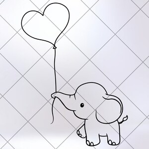 Baby Elephant With Balloon Bundle SVG | Cute Elephant Bundle - Girl ...