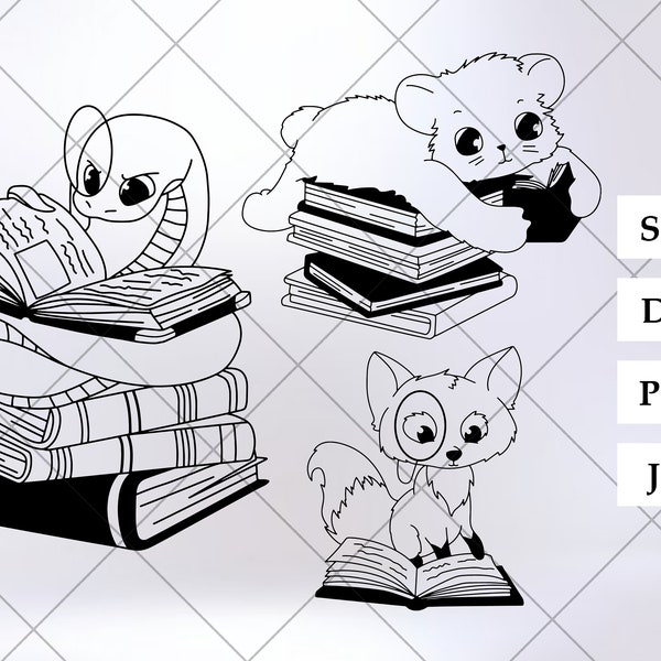 Book Reading Svg - Etsy