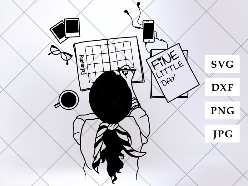 Person Writing Svg Book Svg Reading Svg Books Art Girl - Etsy