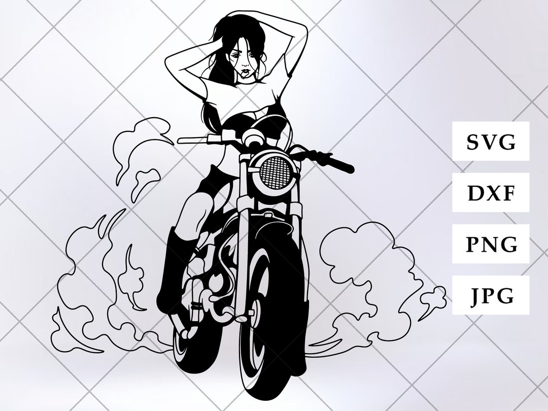 Biker Girl Svg | Biker Chick Svg - Sexy Girl Motorcycle Svg - Women on ...