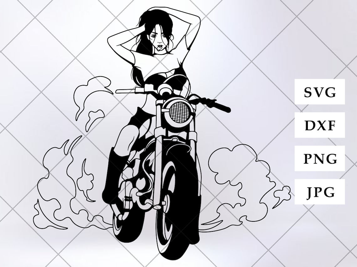 Biker Girl Svg Biker Chick Svg Sexy Girl Motorcycle Svg Women on ...