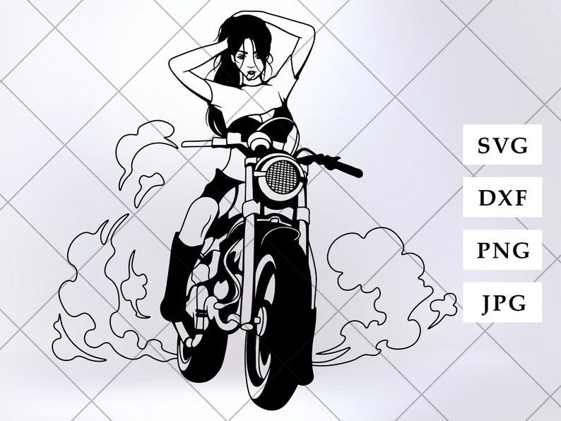 Biker Girl Svg Biker Chick Svg Sexy Girl Motorcycle Svg Women on ...