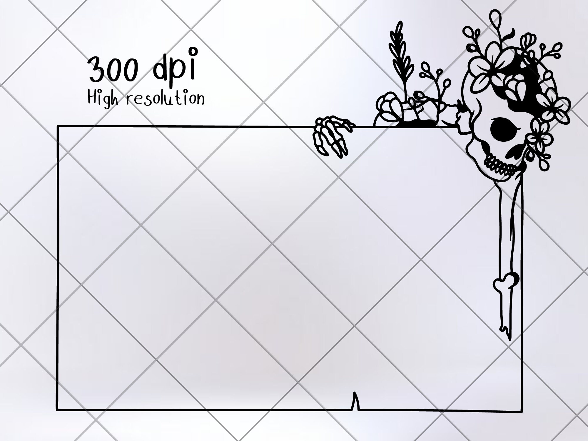 Floral Skeleton Frame Svg | Rectangle Frame Svg - Floral Frame Svg ...