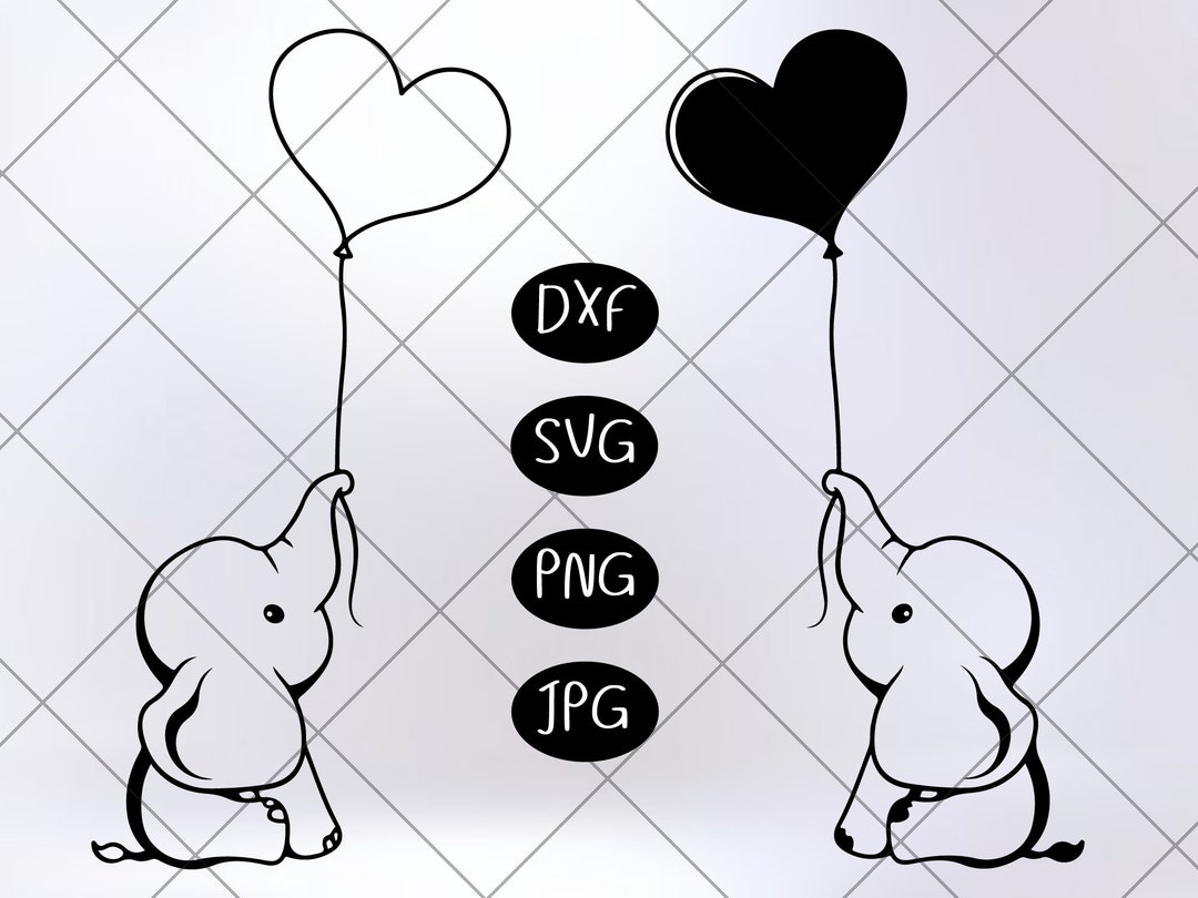 Baby Elephant With Balloon SVG | Cute Elephant - Girl Shirt - Elephant ...