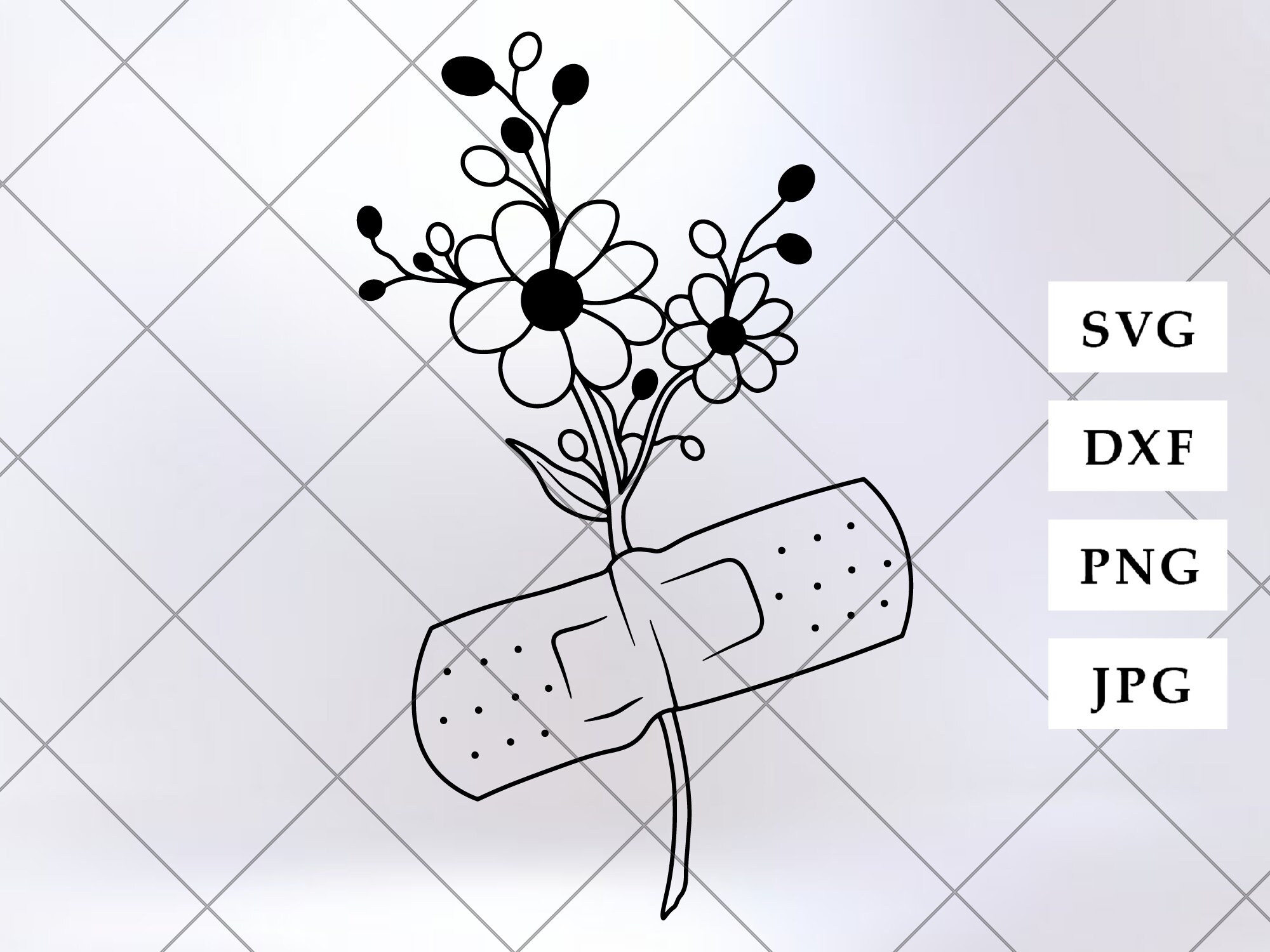 Floral Plastic Bandage Svg | Plastic Bandage Svg - Floral Object Svg ...
