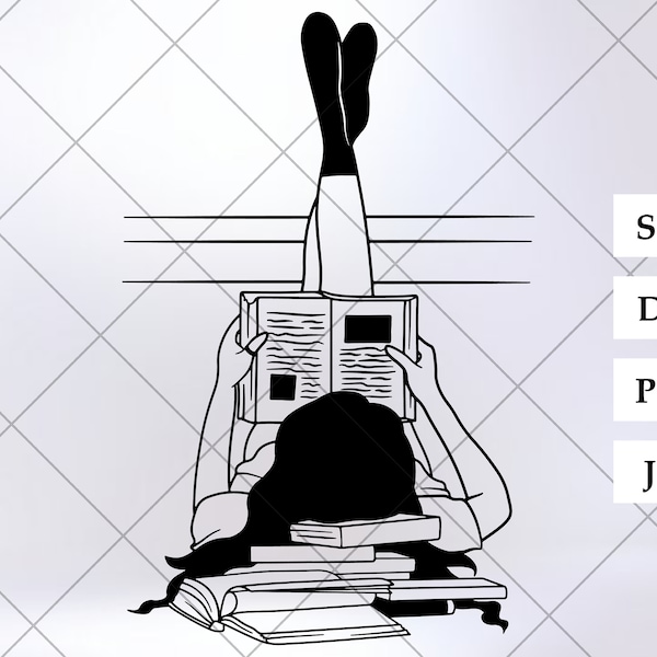 Book Reading Svg - Etsy
