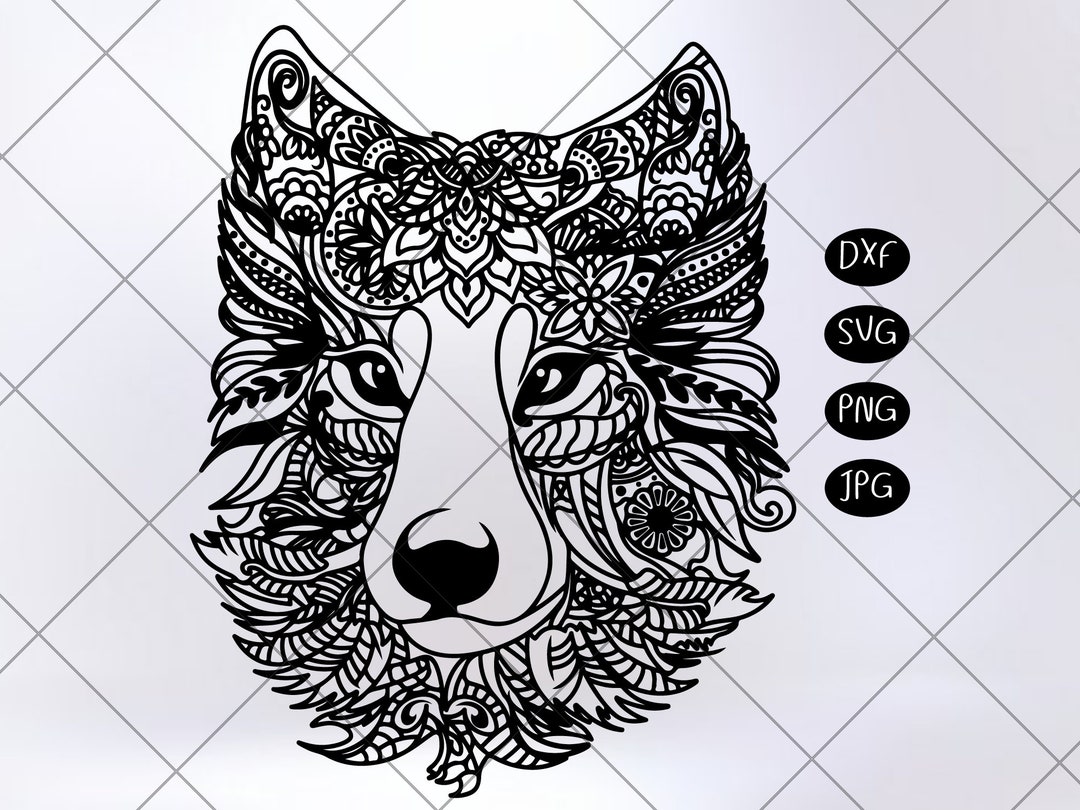 Mandala Wolf Svg | Mandala Animal Svg - Wolf Face Svg - Mandala Dog Svg ...
