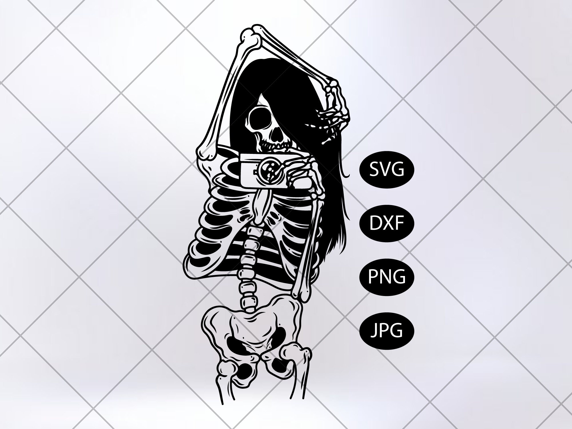 Selfie Skeleton Girl Svg | Horror Movie - Ghost Face Woman Svg - Skull ...