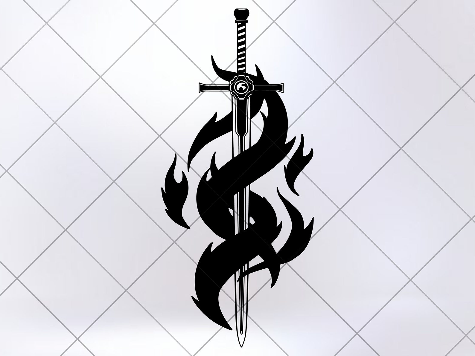 Fire Sword SVG | Sword Outline - Fire Sword - Fantasy Sword - Sword Png ...