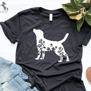 Floral Dog Shirt, Floral Dog Tee, Flower Dog Shirt, Animal Lover Tee ...