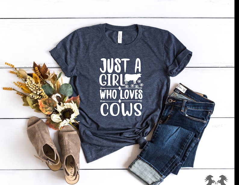 Just A Girl Who Loves Cows Shirt Girl's Cows Shirt Cow - Etsy