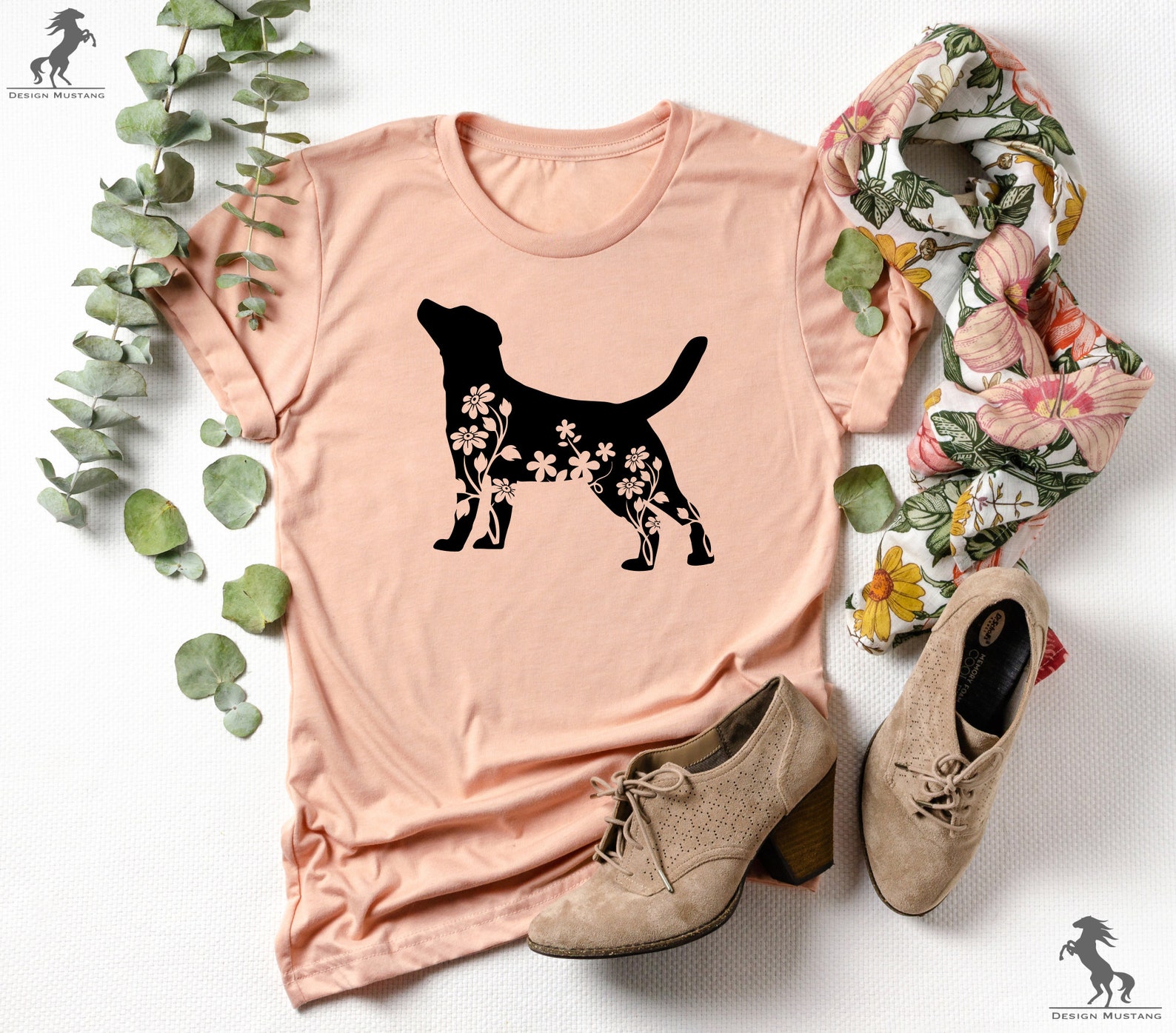 Floral Dog Shirt, Floral Dog Tee, Flower Dog Shirt, Animal Lover Tee ...