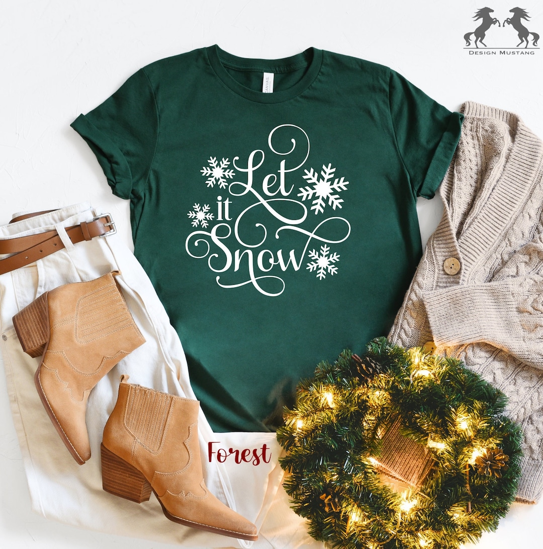 Let It Snow Shirt, Snowy Christmas Shirt, Christmas Snowflakes Shirt ...