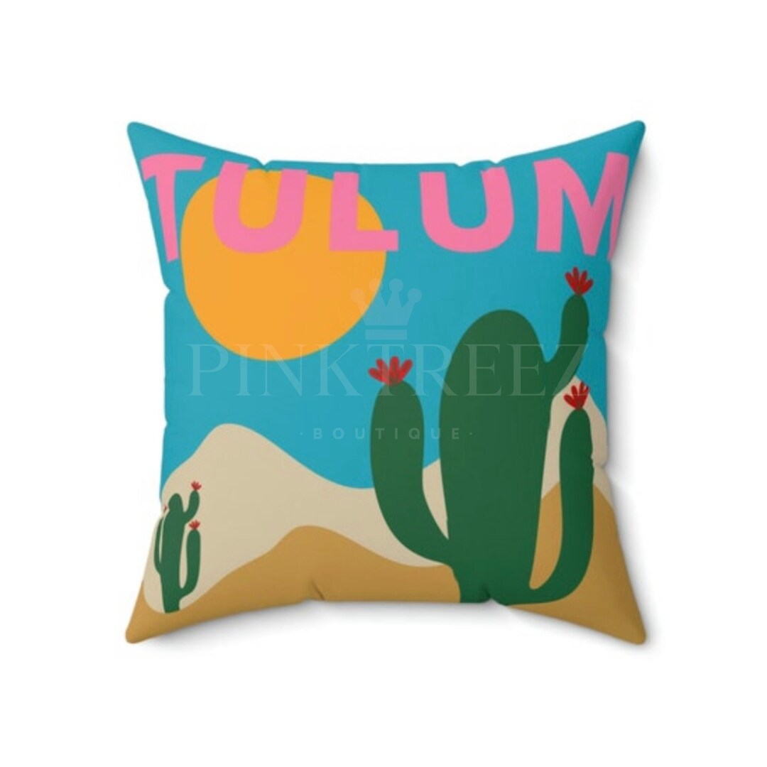 Viva Tulum Square Throw Pillow and Cover Decorative Contemporary Luxury ...