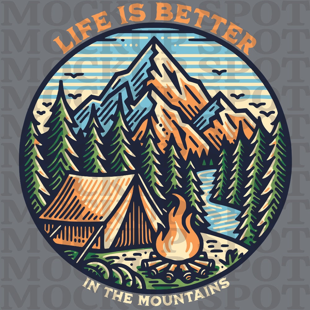 Mountains Design, Camping Design, Outdoors Design, Digital Download - Etsy