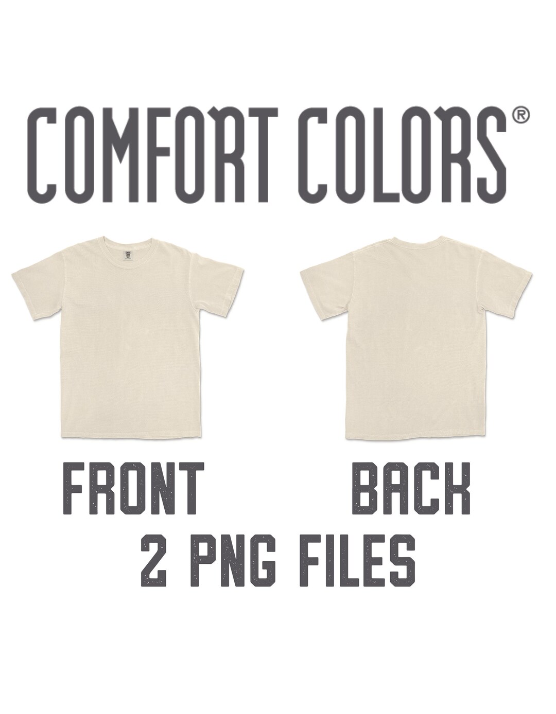 Comfort Colors Mockup 1717 (PNG DIGITAL DOWNLOAD) Front and Back ...