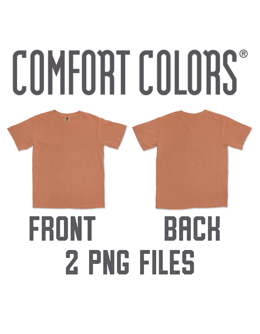 Comfort Colors Mockup 1717 (PNG DIGITAL DOWNLOAD) Front and Back - Yam ...