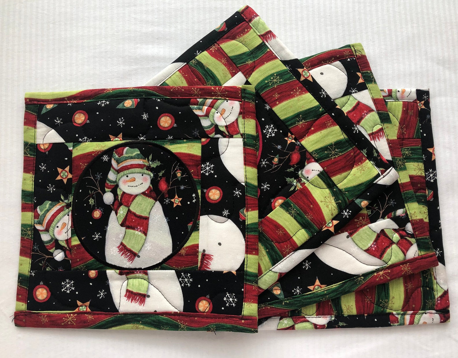 Snowman & Mittens Hot Pad Set - Etsy