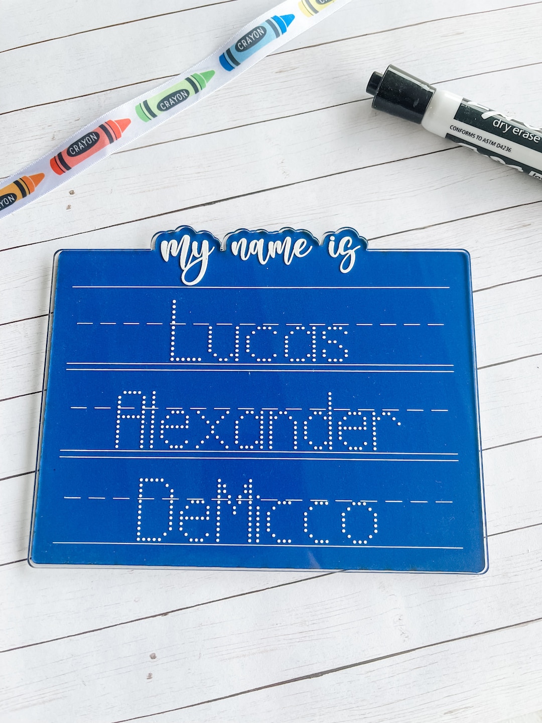 Custom Acrylic Name Tracing Board,personalized Dry Erase Board for ...