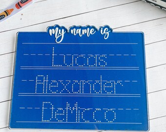 Name Tracing Dry Erase Board - Etsy