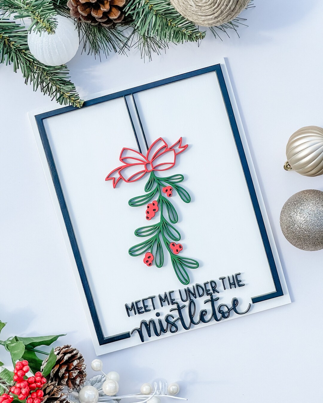 Christmas Decor, Mistletoe Sign, Christmas Decorations, Christmas Sign ...