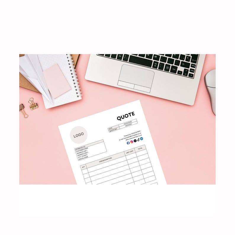 Downloadable Quote Template | Printable Template | Business Form ...