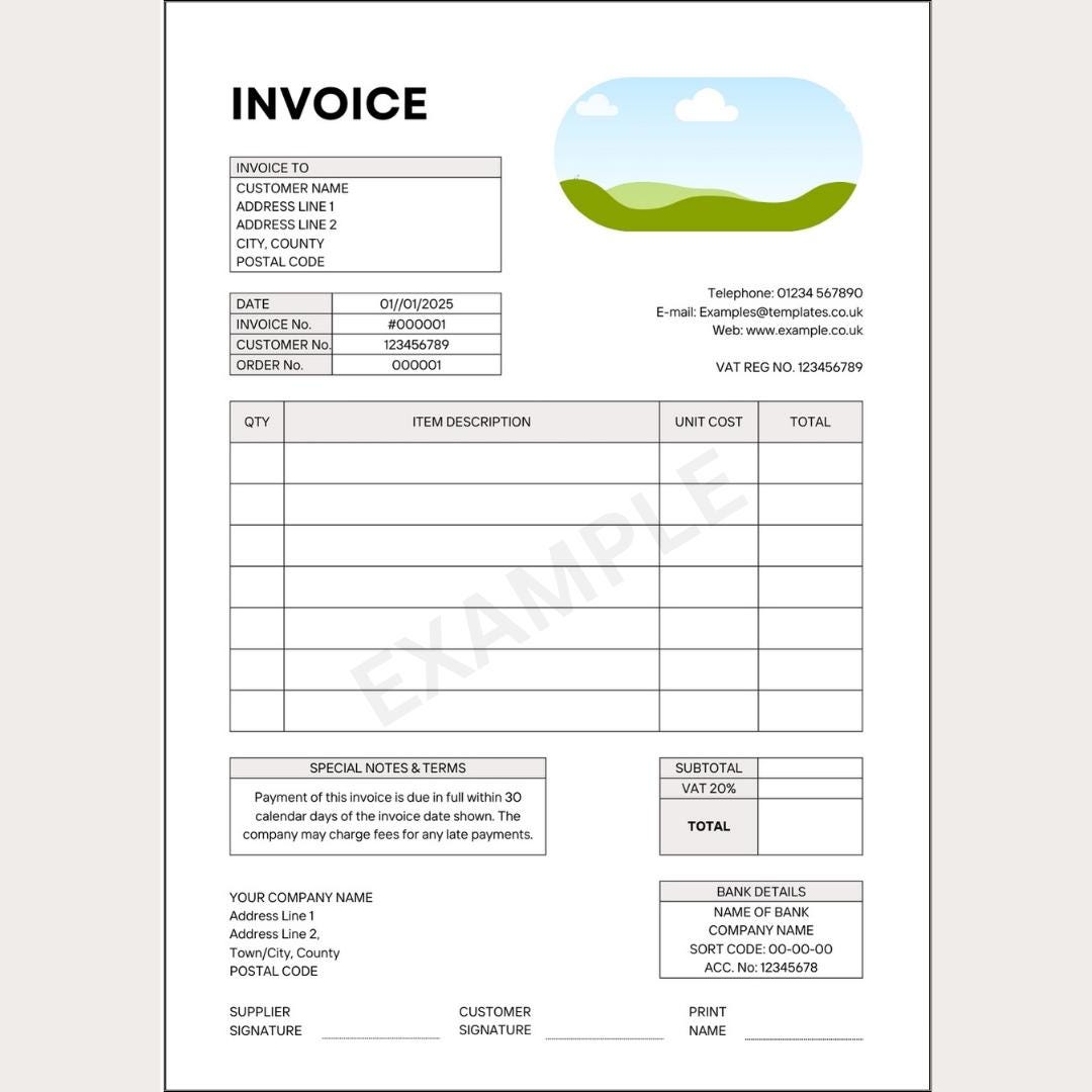 Downloadable Invoice Template for Business Use on Canva, Editable ...