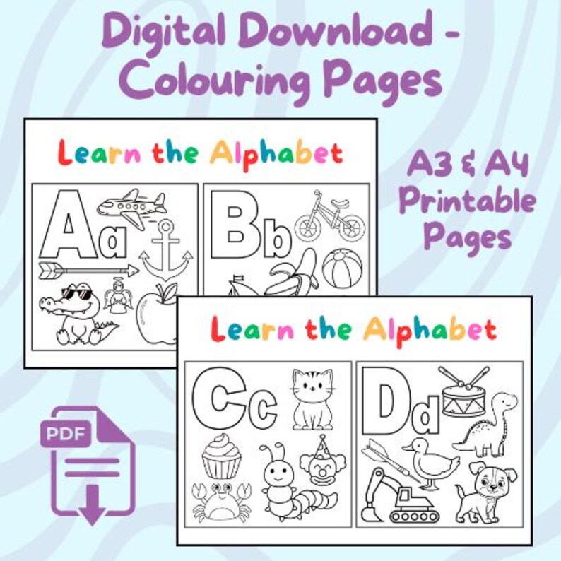 Alphabet Colouring Pages, Educational Colouring Pages, A3 Coloring ...