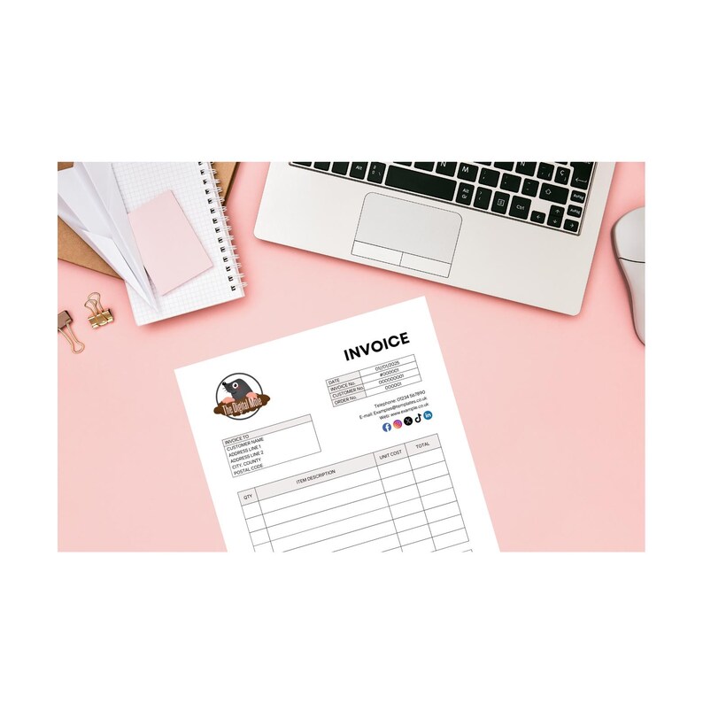 Editable Invoice Template for Small Businesses, Digital Download Print ...