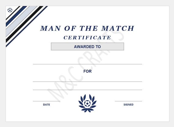 Stationery Microsoft Word Downloadable PDF Editable Man Of The Match ...