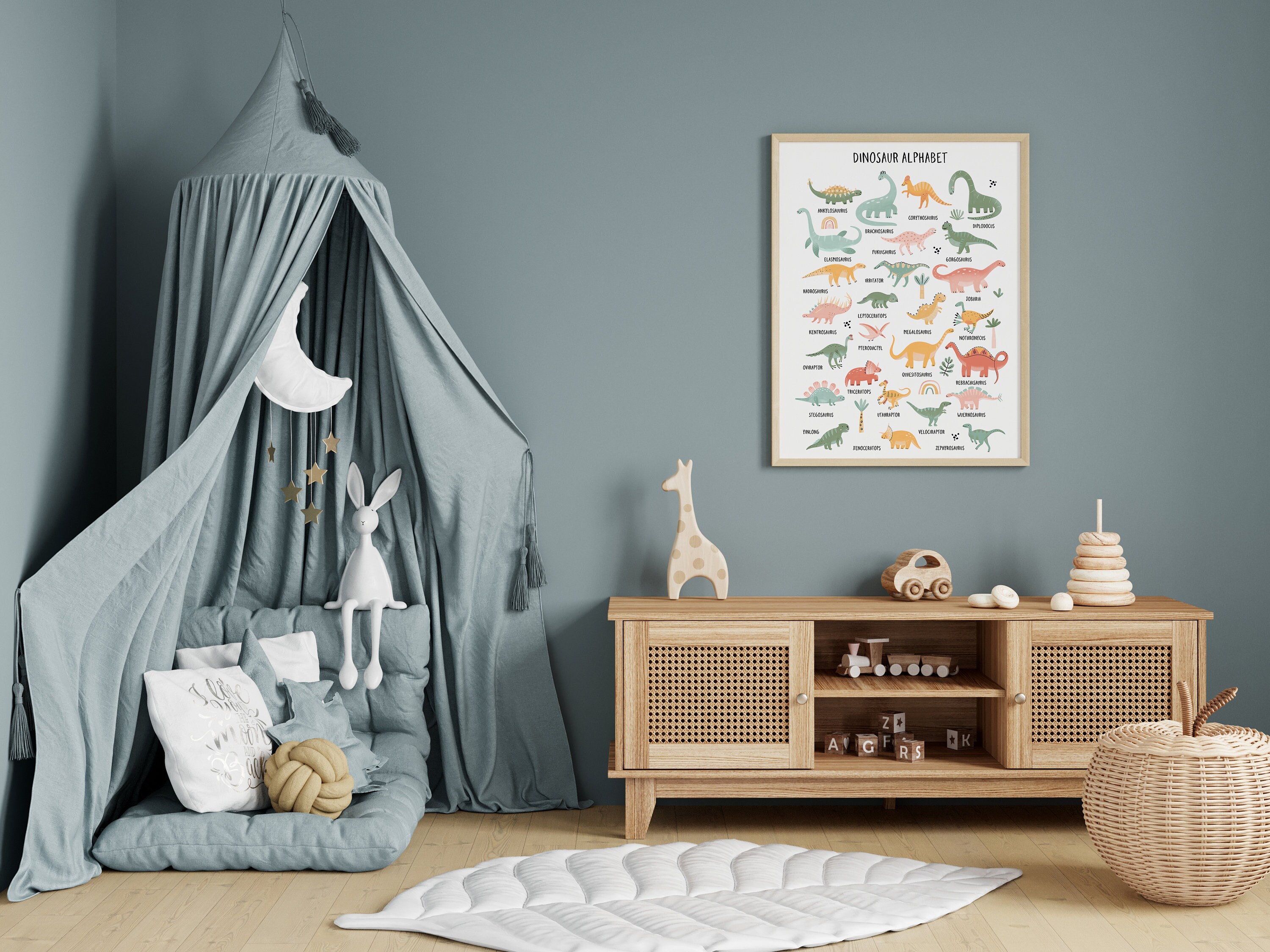 Dinosaur Alphabet Print | Kids Wall Decor | Playroom| Educational Art ...